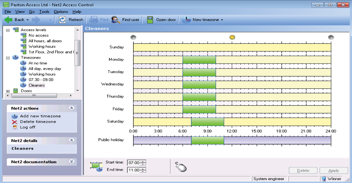 Paxton Net2 Access Levels and Timezones | All Secure Security Resources - Manuals & Pdf's